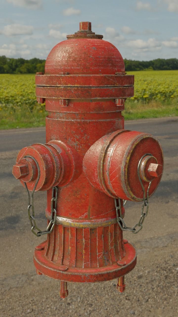 3D model Fire hydrant realistic 2K textures VR / AR / low-poly | CGTrader