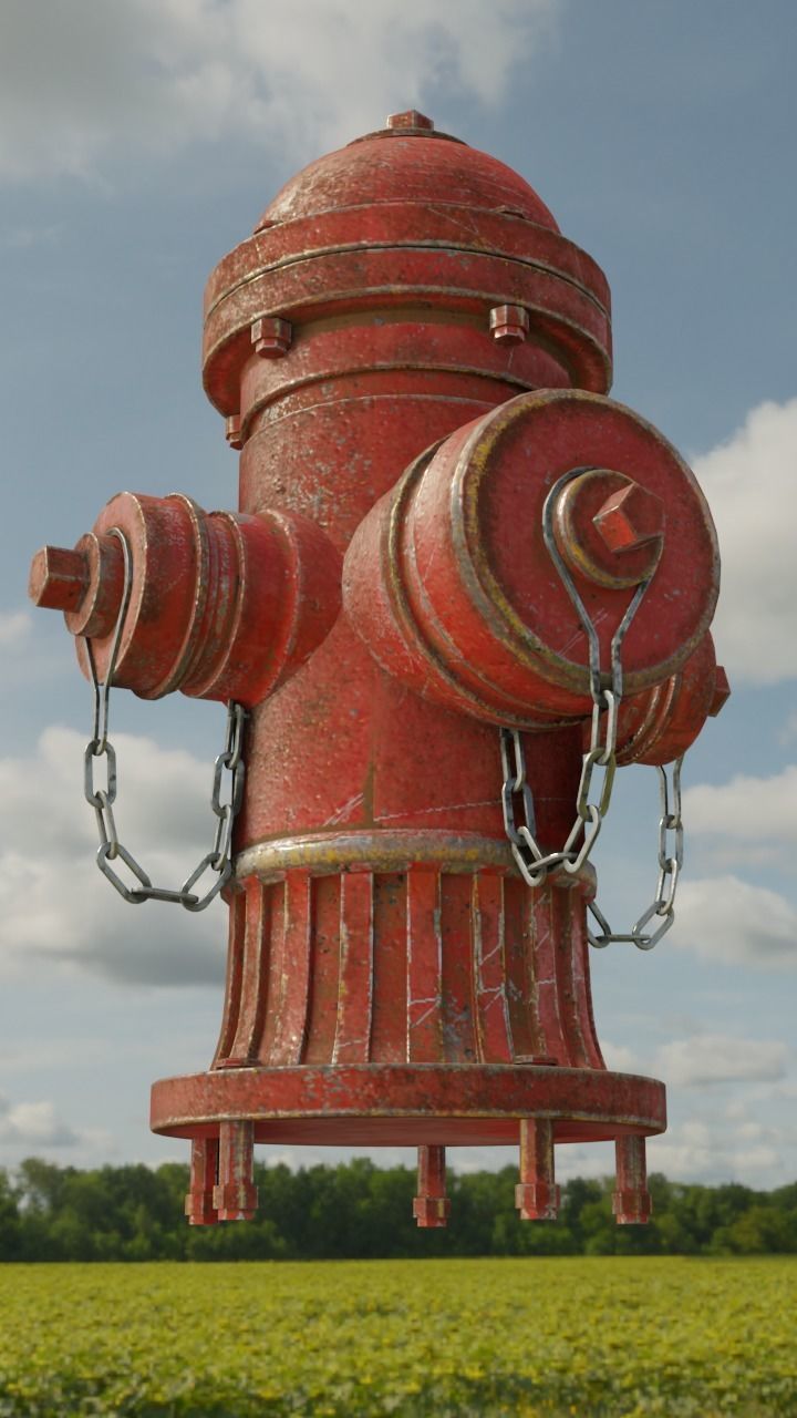 3D model Fire hydrant realistic 2K textures VR / AR / low-poly | CGTrader