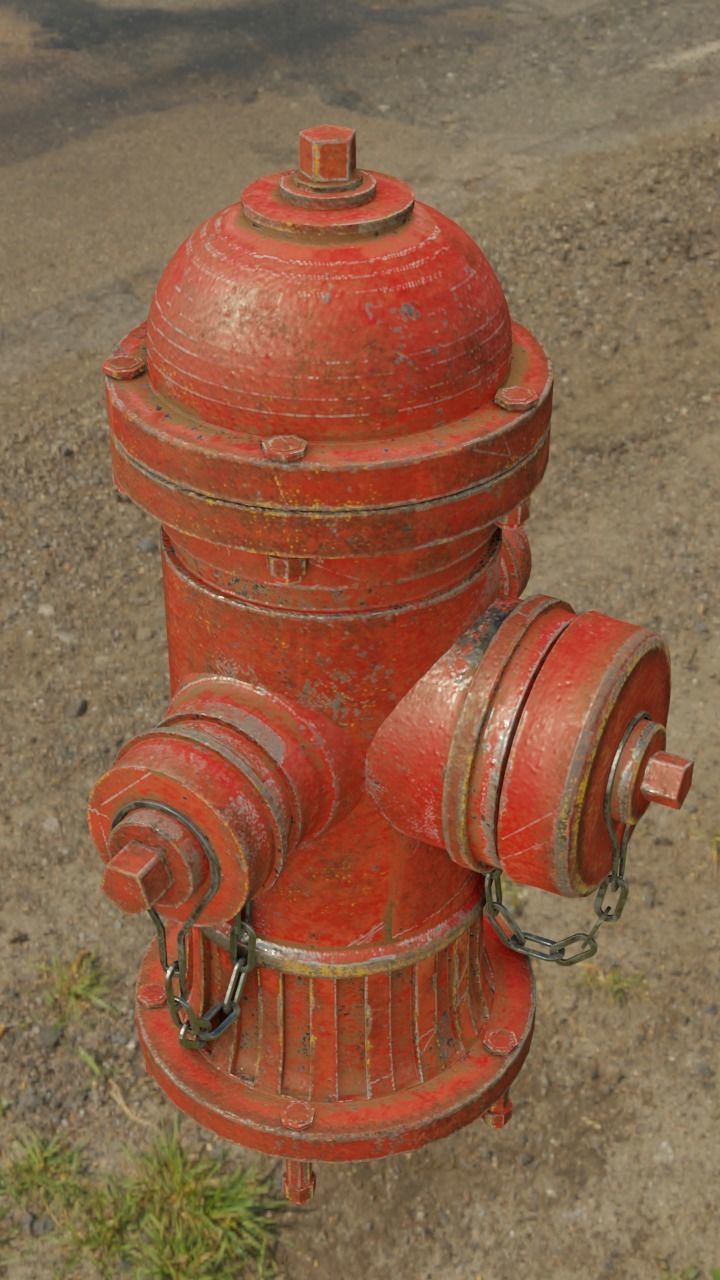 3D model Fire hydrant realistic 2K textures VR / AR / low-poly | CGTrader