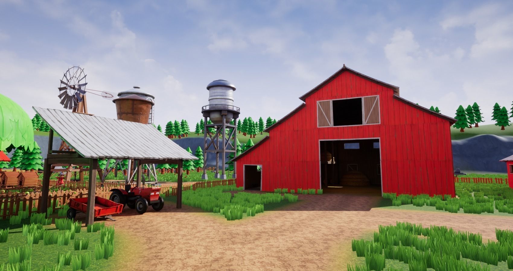 3D model Farm Village Stylized Environment VR / AR / low-poly | CGTrader