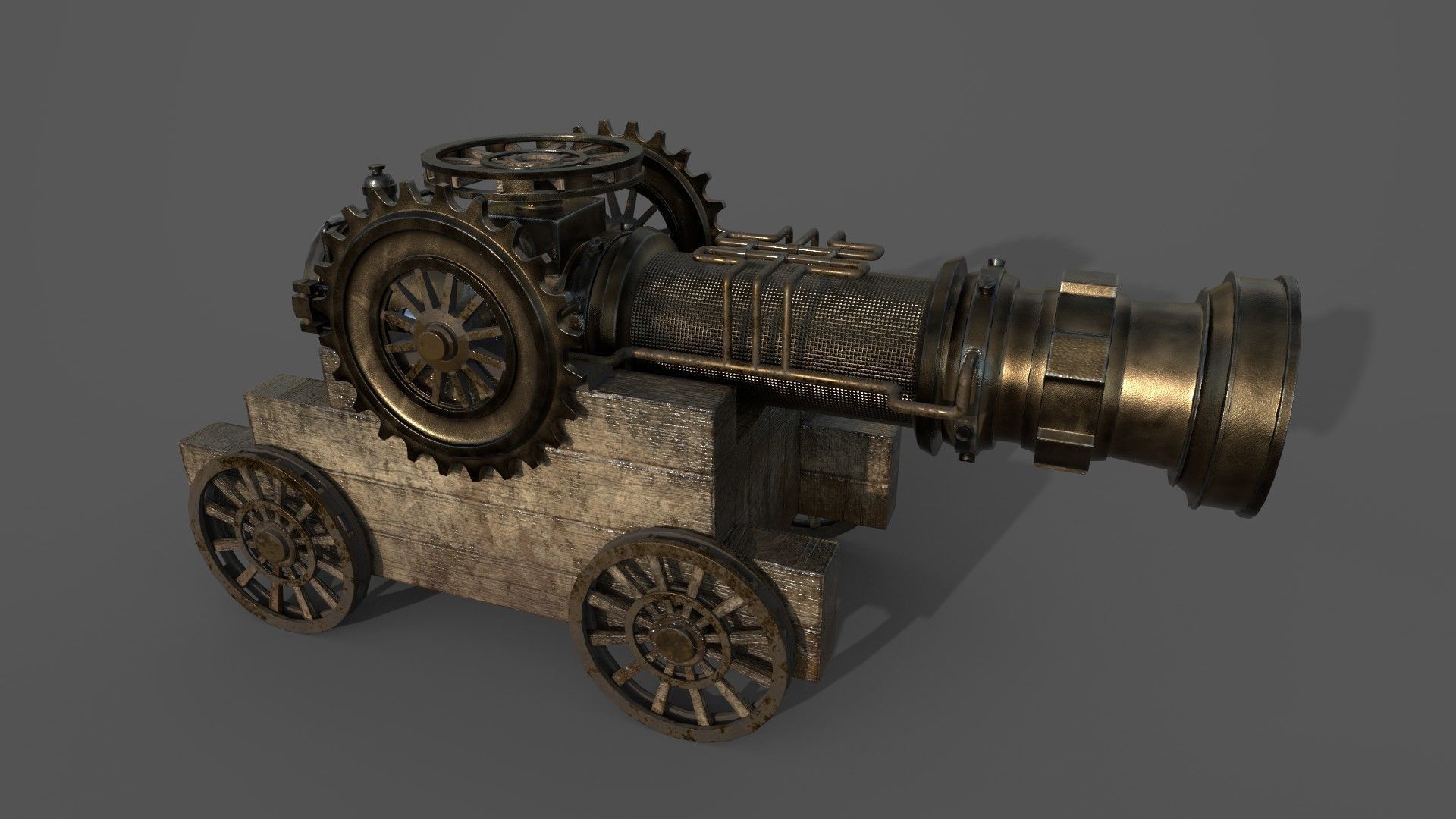 3D model Steampunk Cannon Low Poly 3D model VR / AR / low-poly | CGTrader