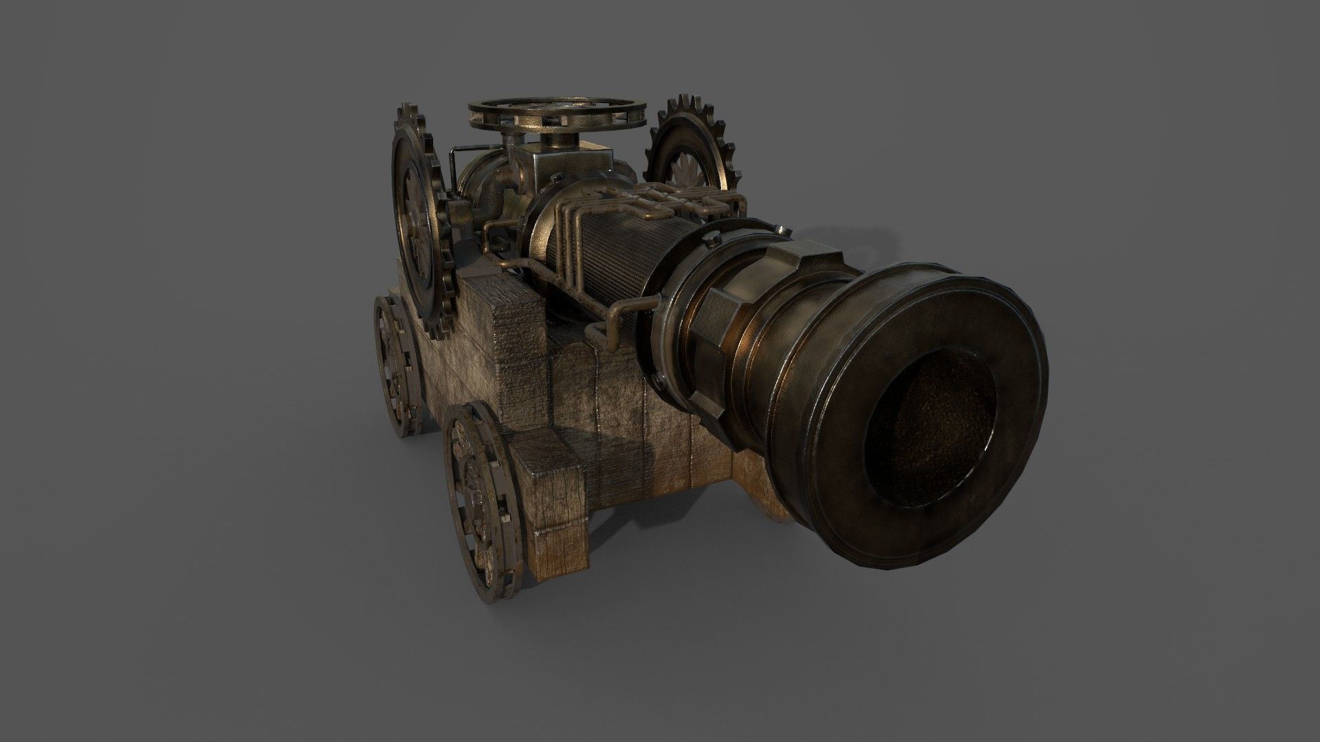 3D model Steampunk Cannon Low Poly 3D model VR / AR / low-poly | CGTrader
