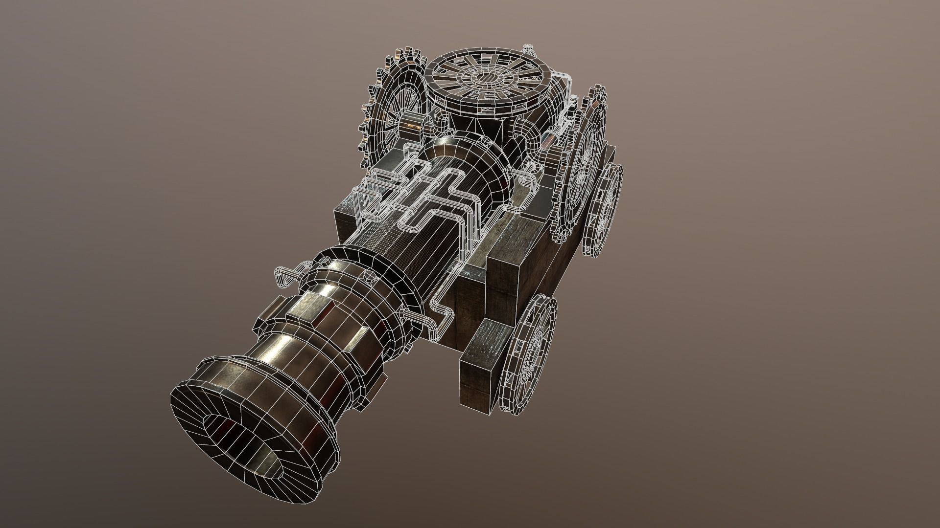 3D model Steampunk Cannon Low Poly 3D model VR / AR / low-poly | CGTrader
