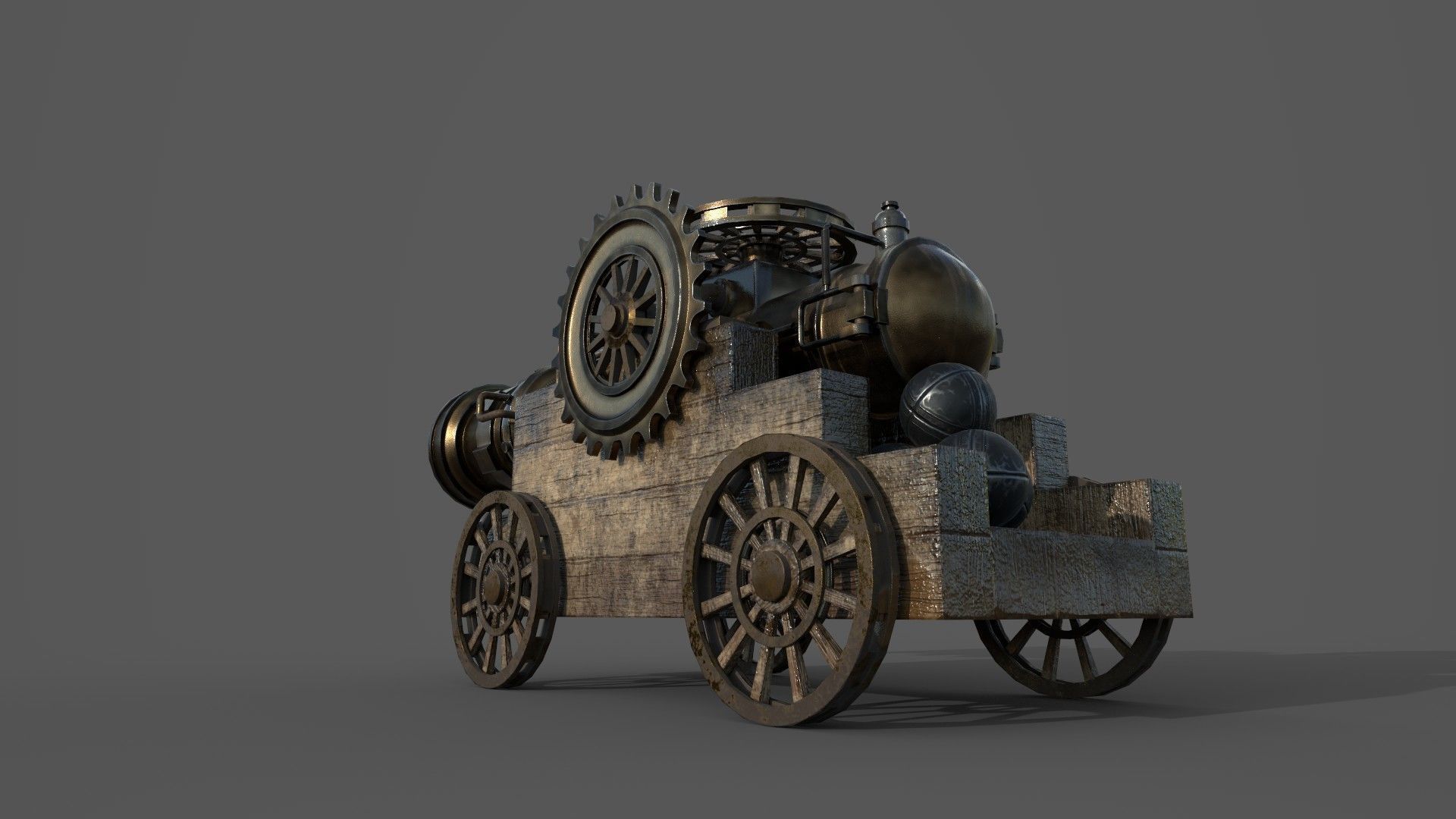 3D model Steampunk Cannon Low Poly 3D model VR / AR / low-poly | CGTrader