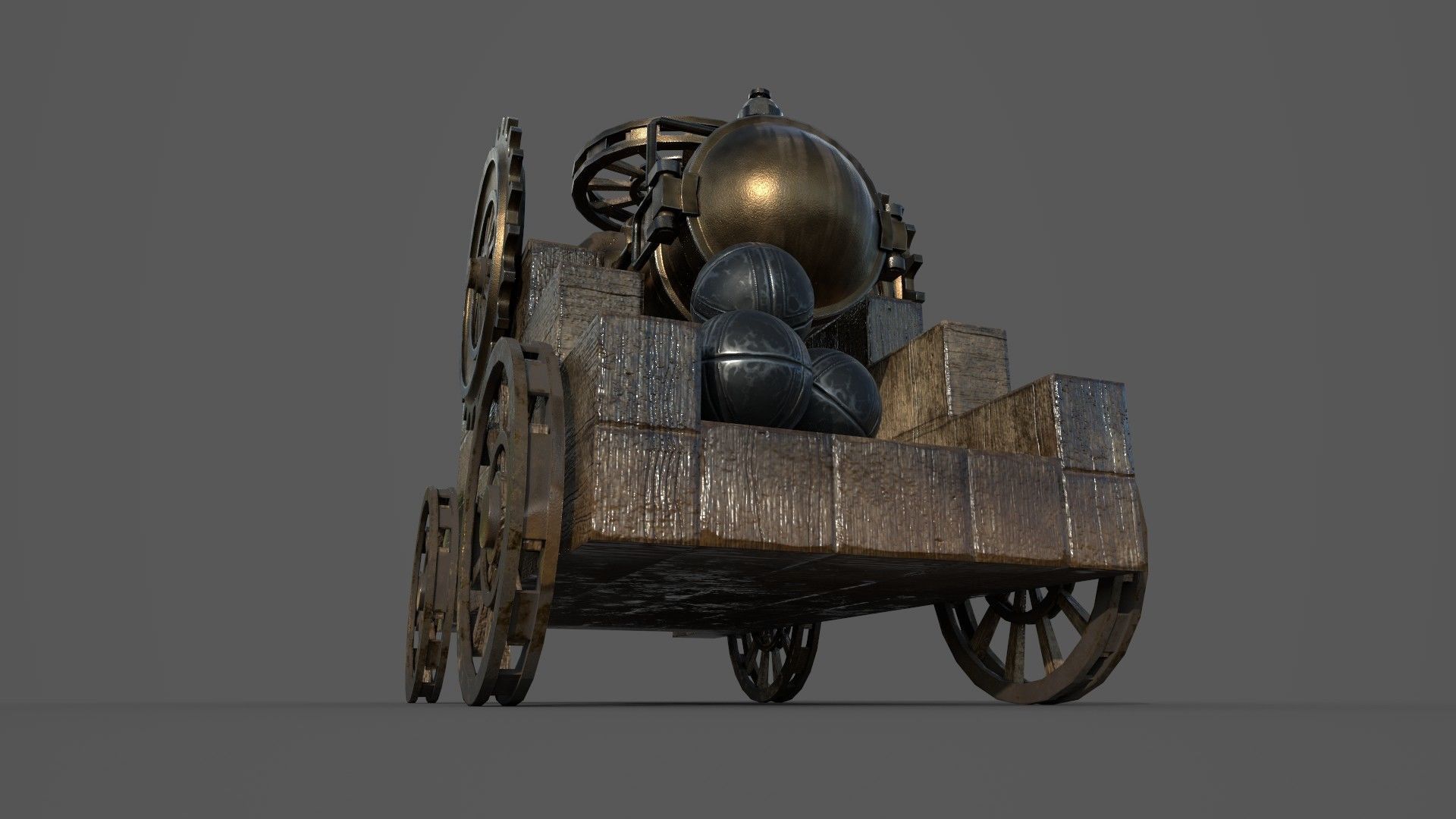 3D model Steampunk Cannon Low Poly 3D model VR / AR / low-poly | CGTrader