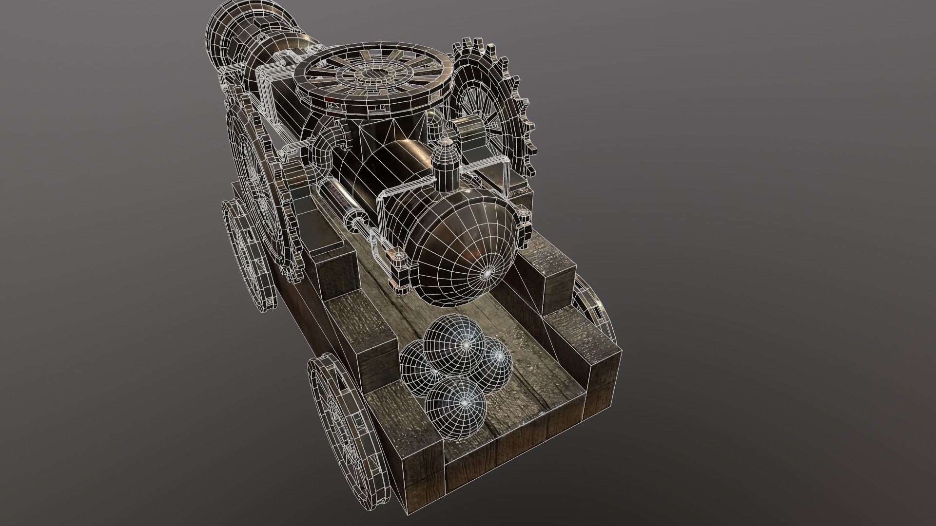 3D model Steampunk Cannon Low Poly 3D model VR / AR / low-poly | CGTrader