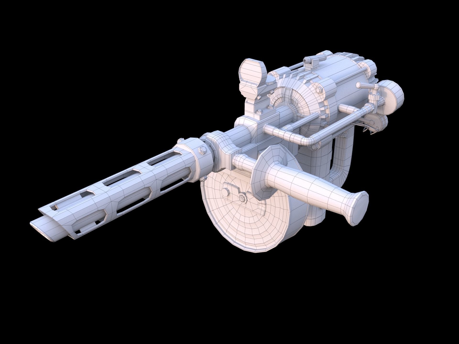 3D model Postapocalyptic Machine Gun VR / AR / low-poly | CGTrader