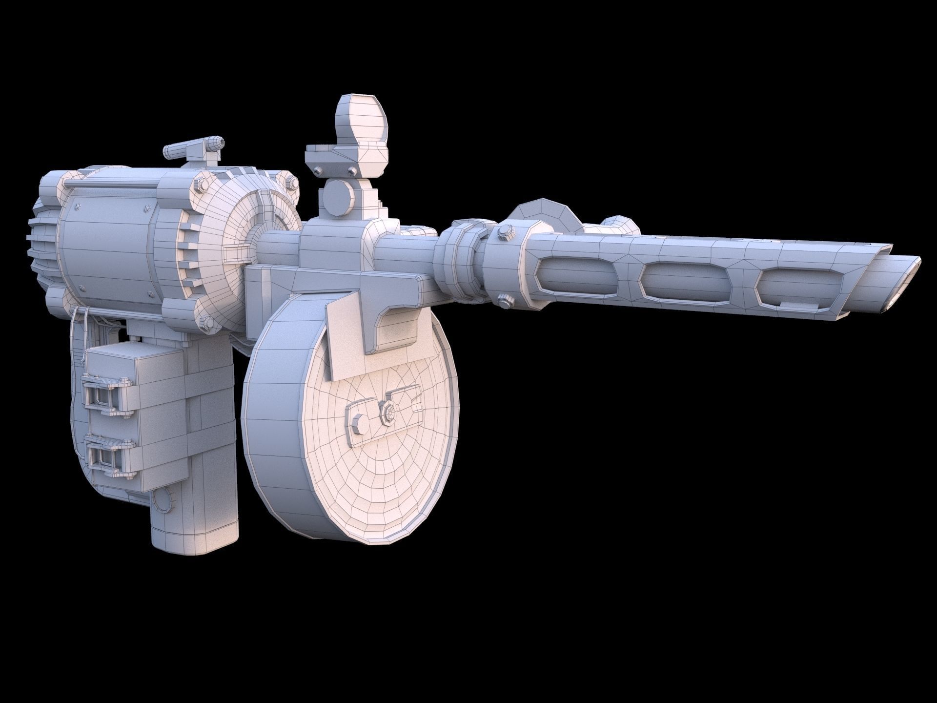 3D model Postapocalyptic Machine Gun VR / AR / low-poly | CGTrader