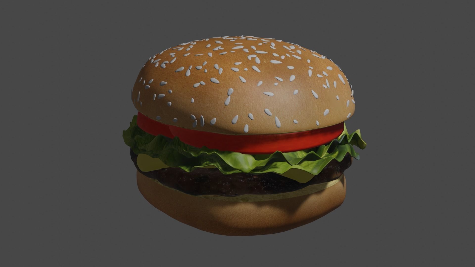 Realistic Hamburger with lettuce and tomatoes 3D model rigged | CGTrader