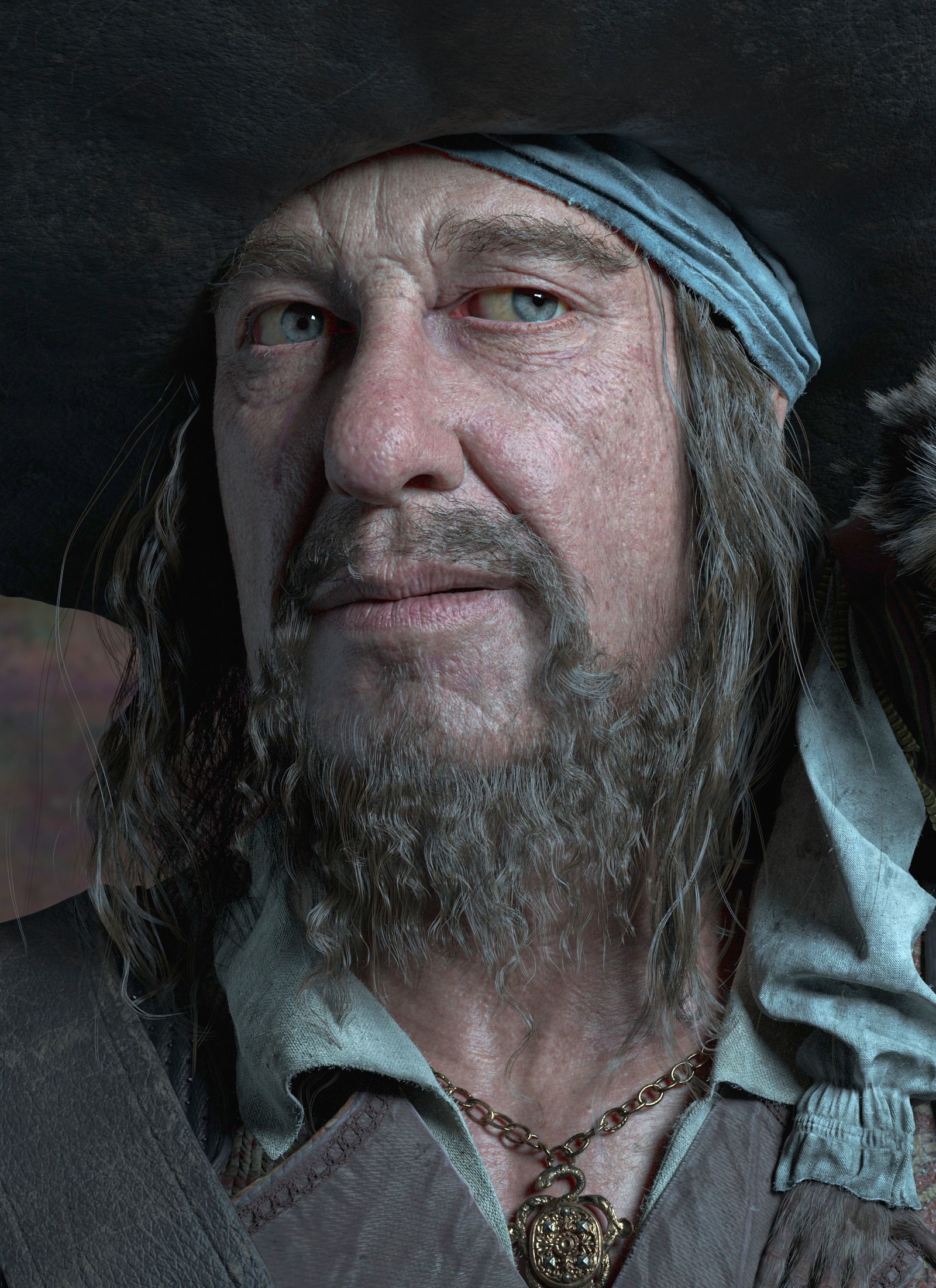 Barbossa head model obj and ztool and displacement maps 3D model | CGTrader