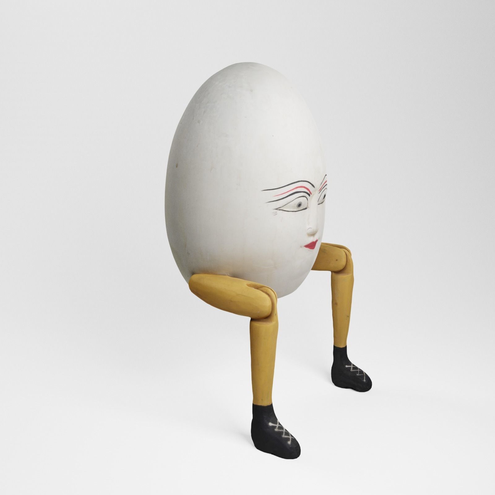 Sitting Wooden Figure Humpty Dumpty 3d scan 3D model | CGTrader