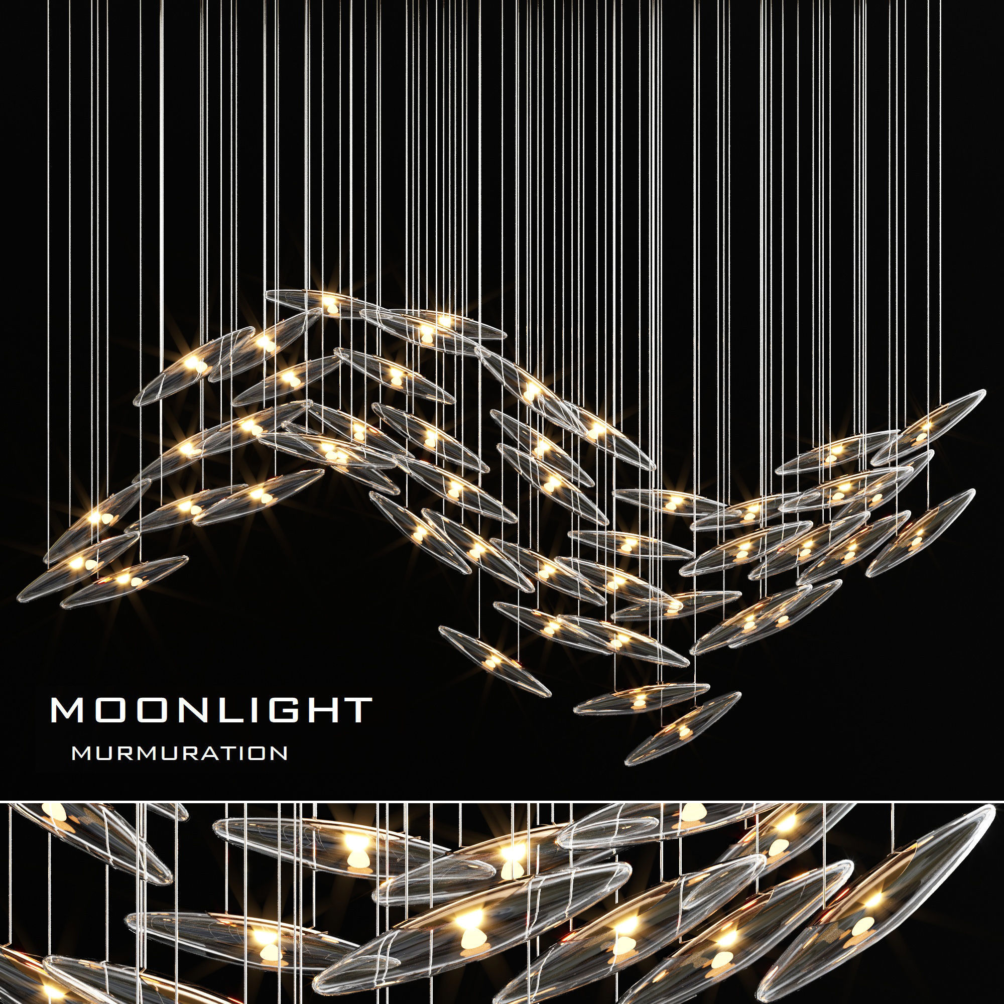 Moonlight murmuration lights 3D model | CGTrader