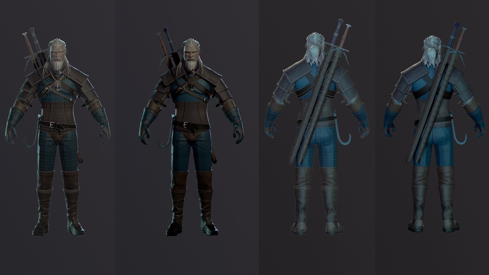 3D model Stylized character from The Witcher 3 game PBR lowpoly ...