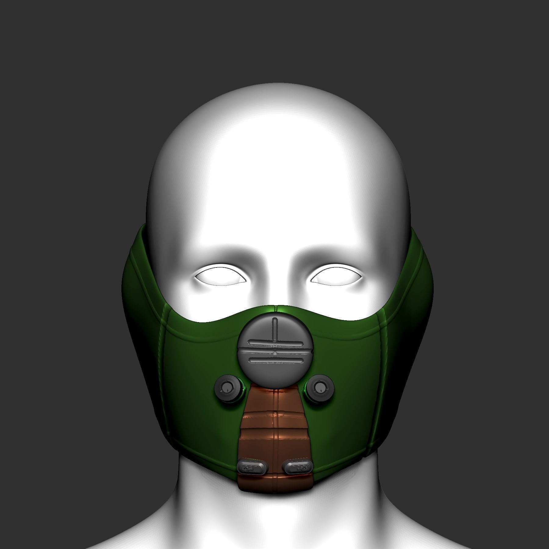 gas mask millitary high poly sculpt 3d printable ver 3 3D model | CGTrader