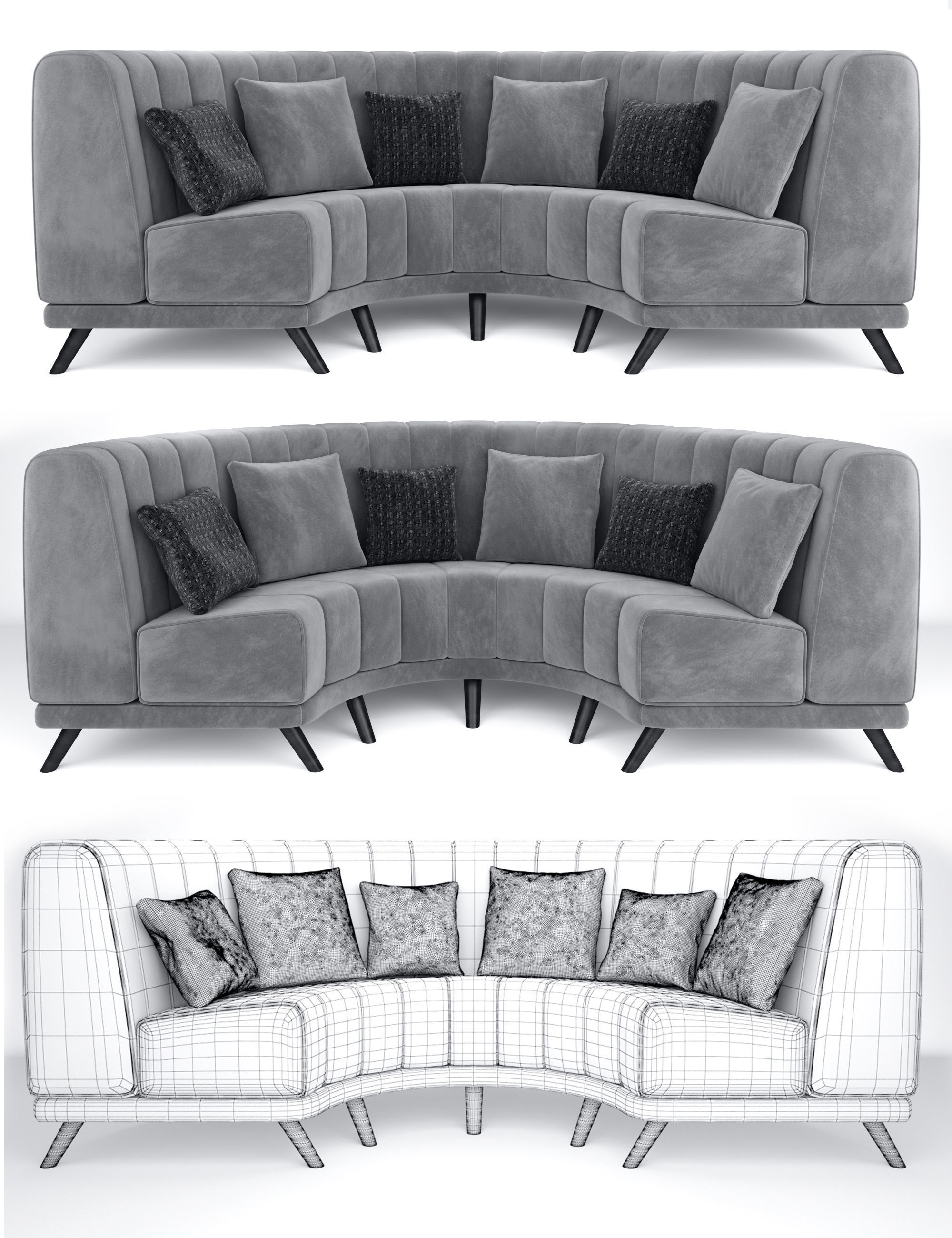 Round sofa set 3D model | CGTrader