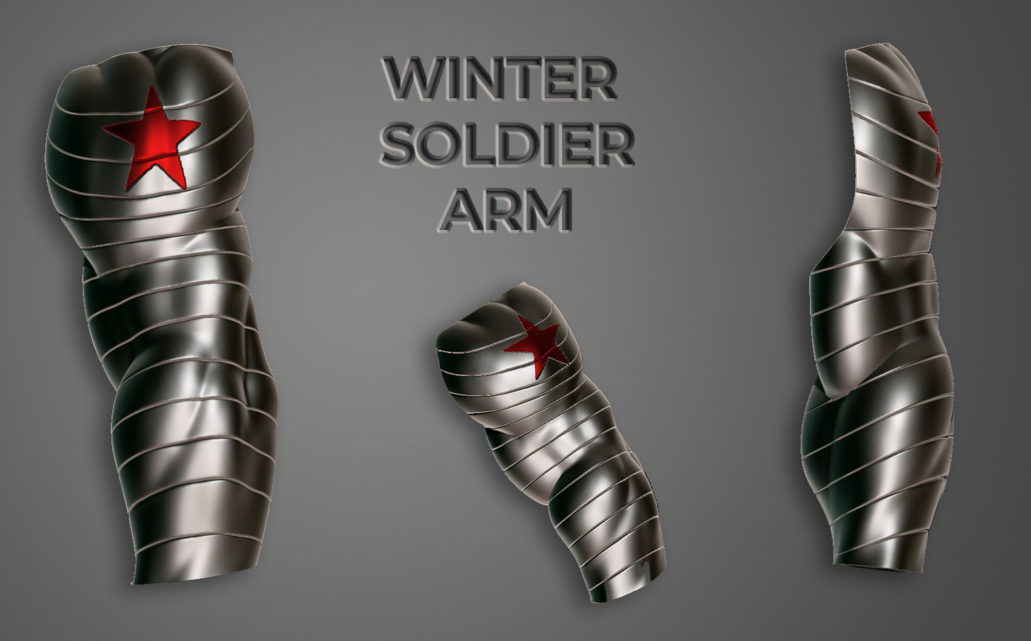Winter soldier metal arm 3D model 3D printable | CGTrader