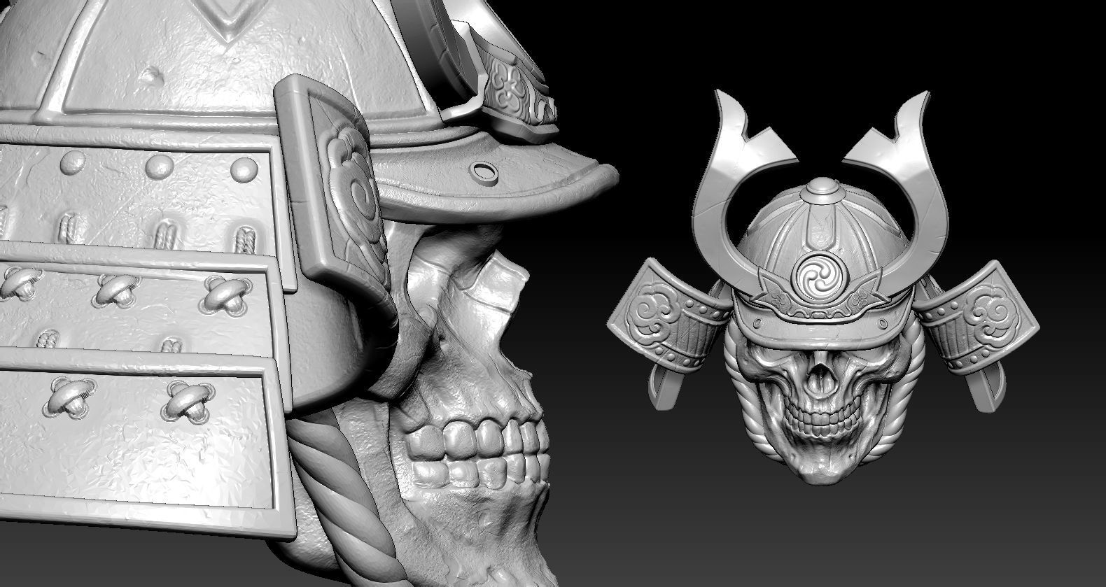 Skull Samurai 3D model 3D printable | CGTrader