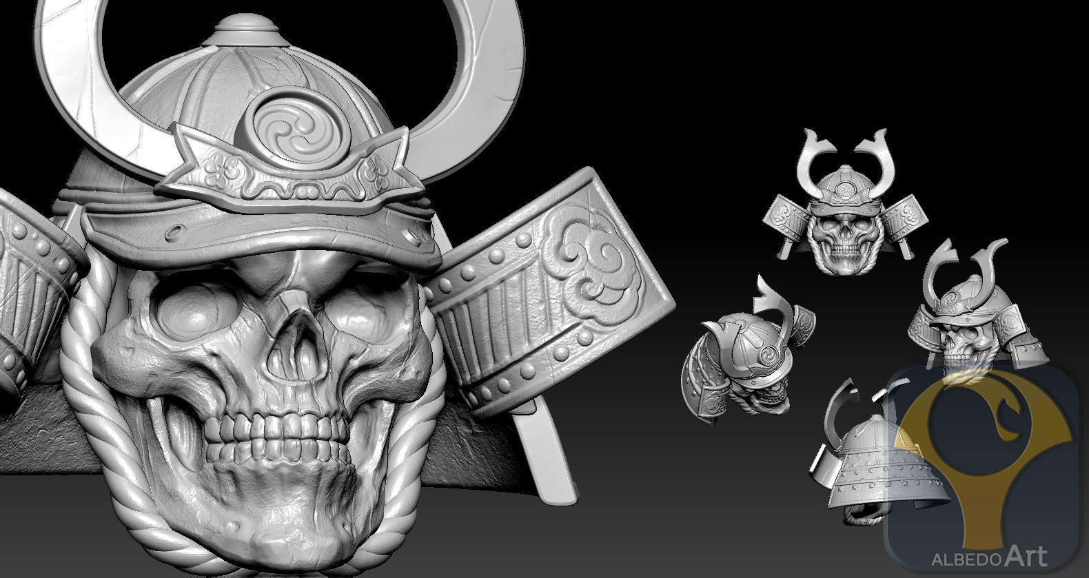Skull Samurai 3D model 3D printable | CGTrader