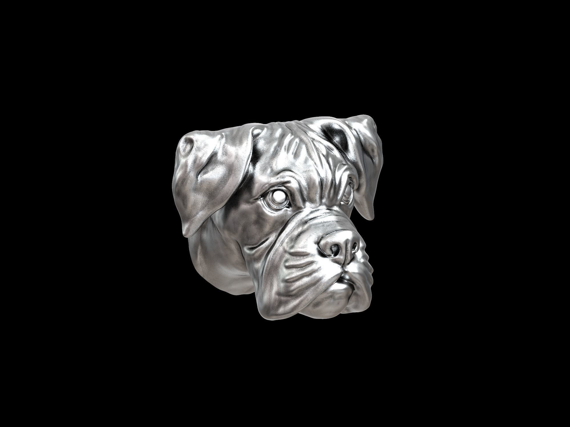 Boxer dog head 3D print model 3D model 3D printable | CGTrader