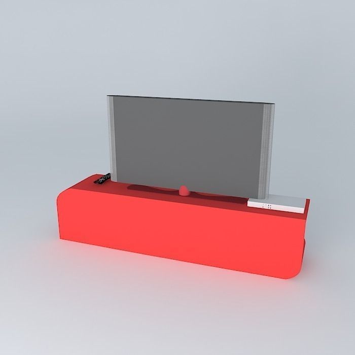 TV stand with remote control free 3D model | CGTrader