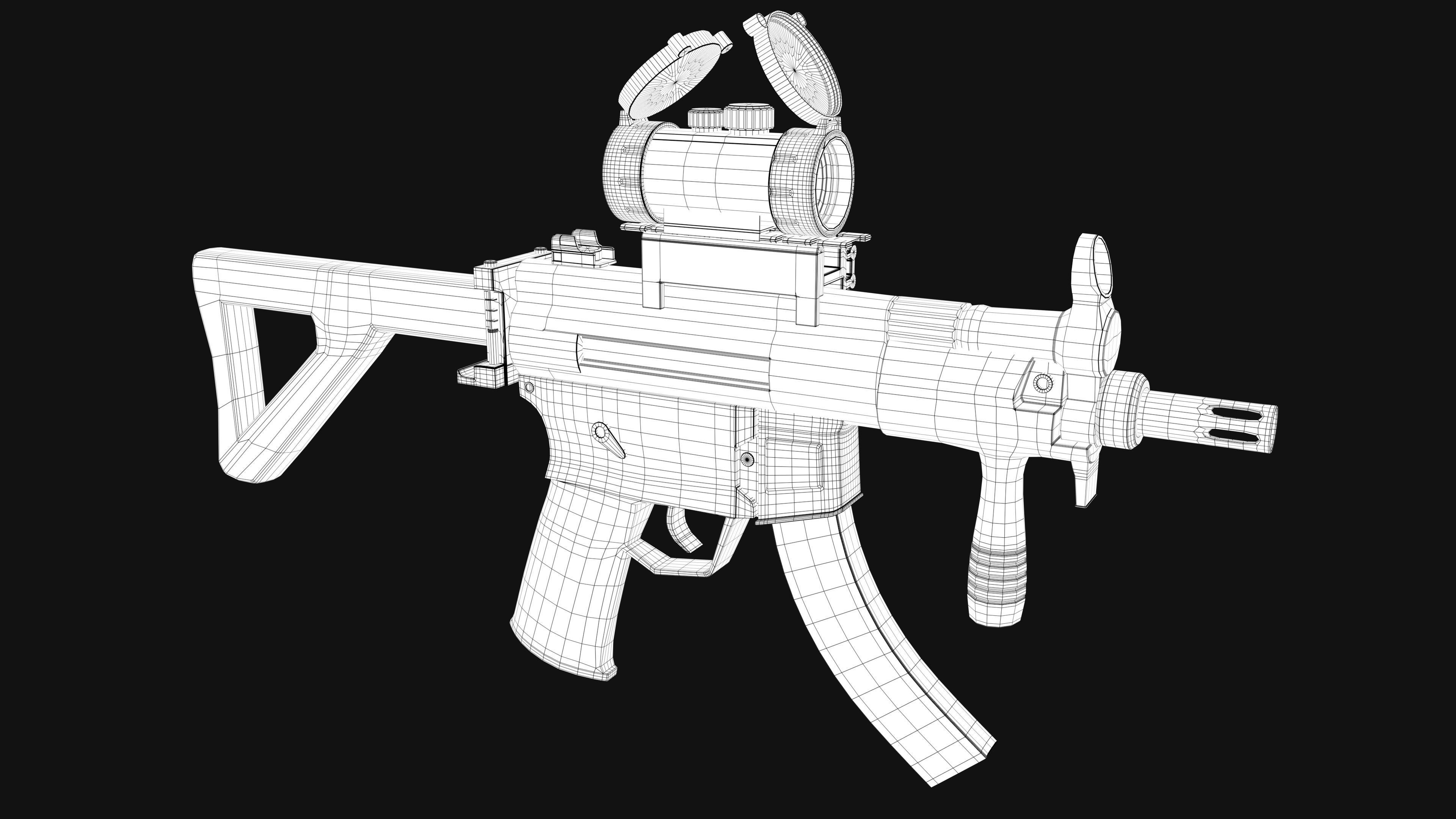 3D model MP5 with Scope VR / AR / low-poly | CGTrader