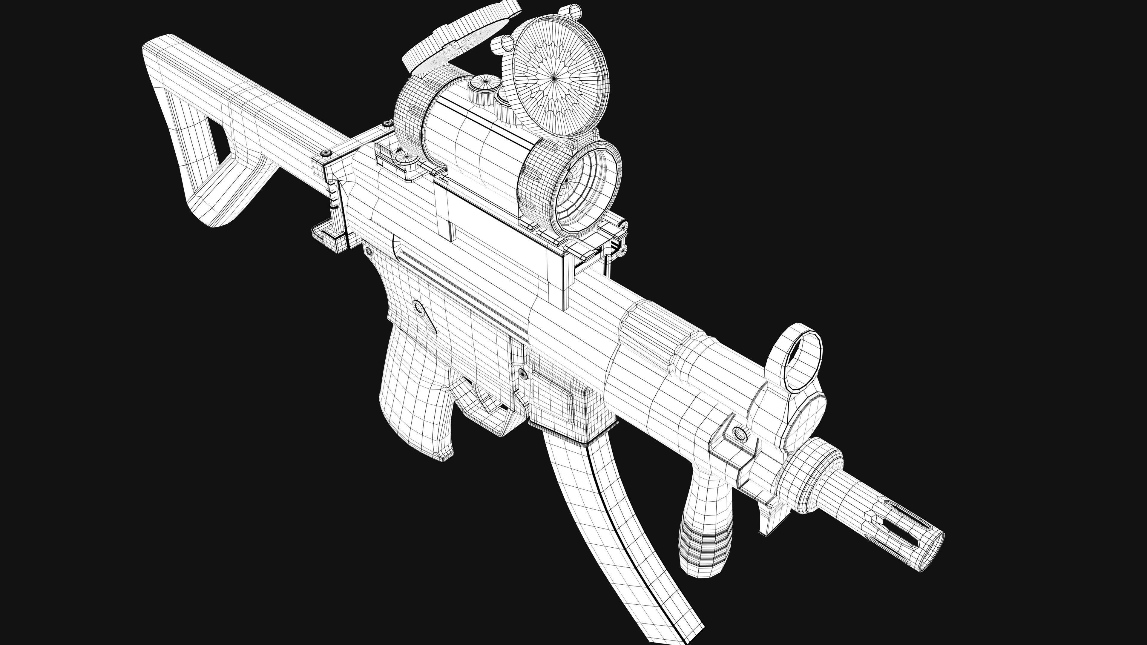3D model MP5 with Scope VR / AR / low-poly | CGTrader
