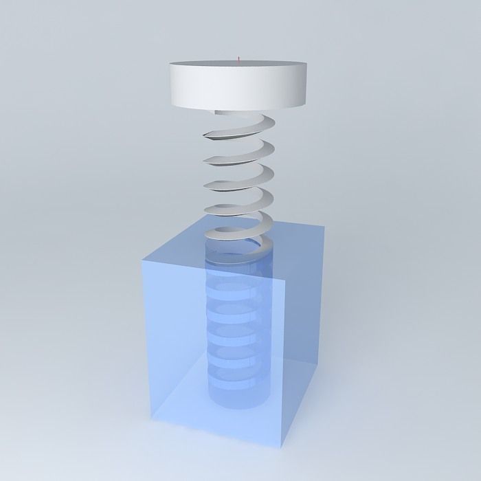 Screw cube with spring free 3D model | CGTrader