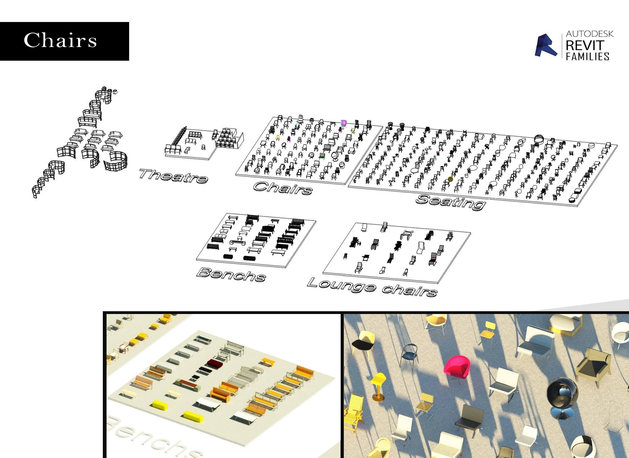 Revit Furniture Components collection rfa 3D model | CGTrader