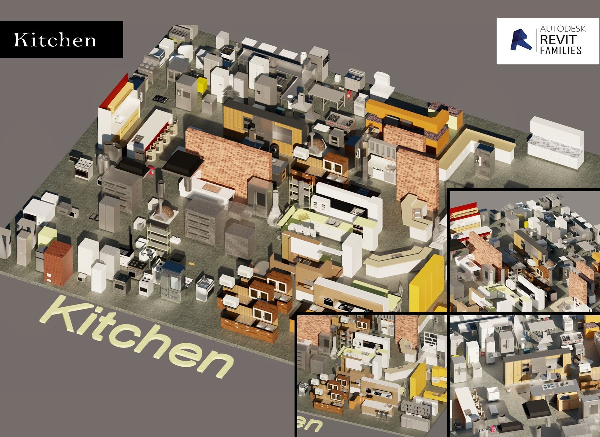 Revit Furniture Components collection rfa 3D model | CGTrader