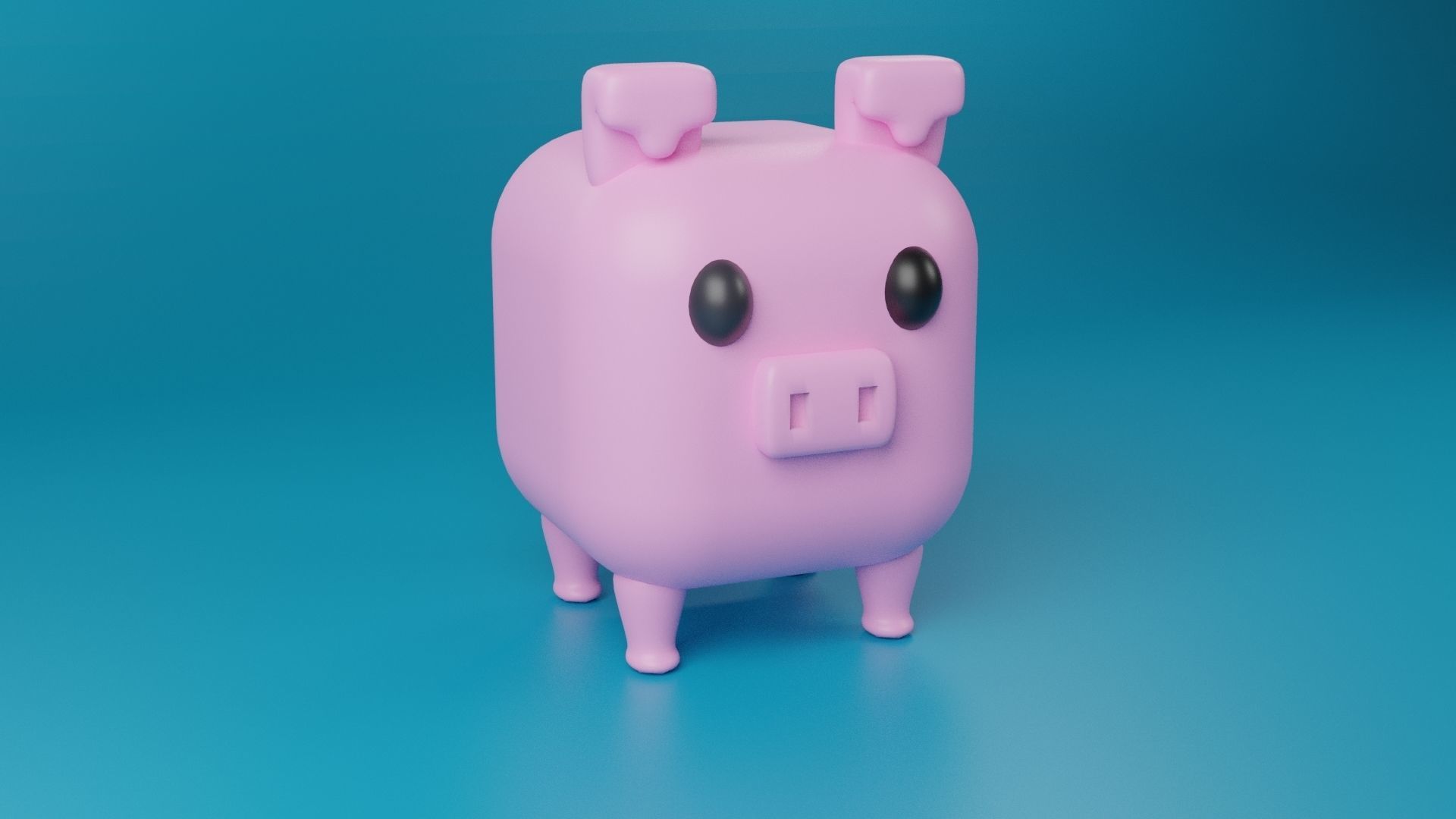 3D model Cute cartoon Pig 3d cube stylized Character animal Lowpoly VR ...