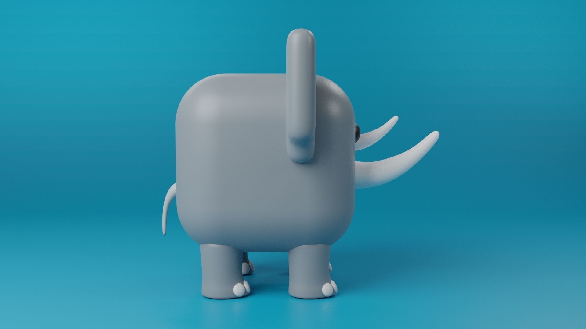 3D model Cute cartoon Rhinoceros 3d cube stylized Character animal VR ...