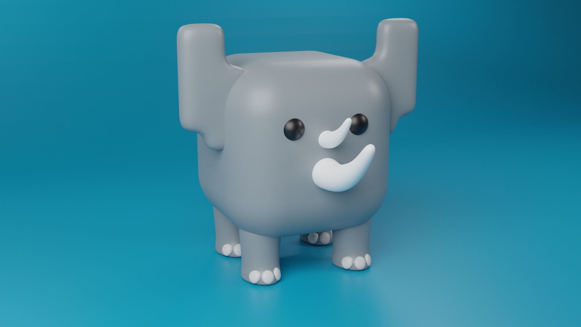 3D model Cute cartoon Rhinoceros 3d cube stylized Character animal VR ...