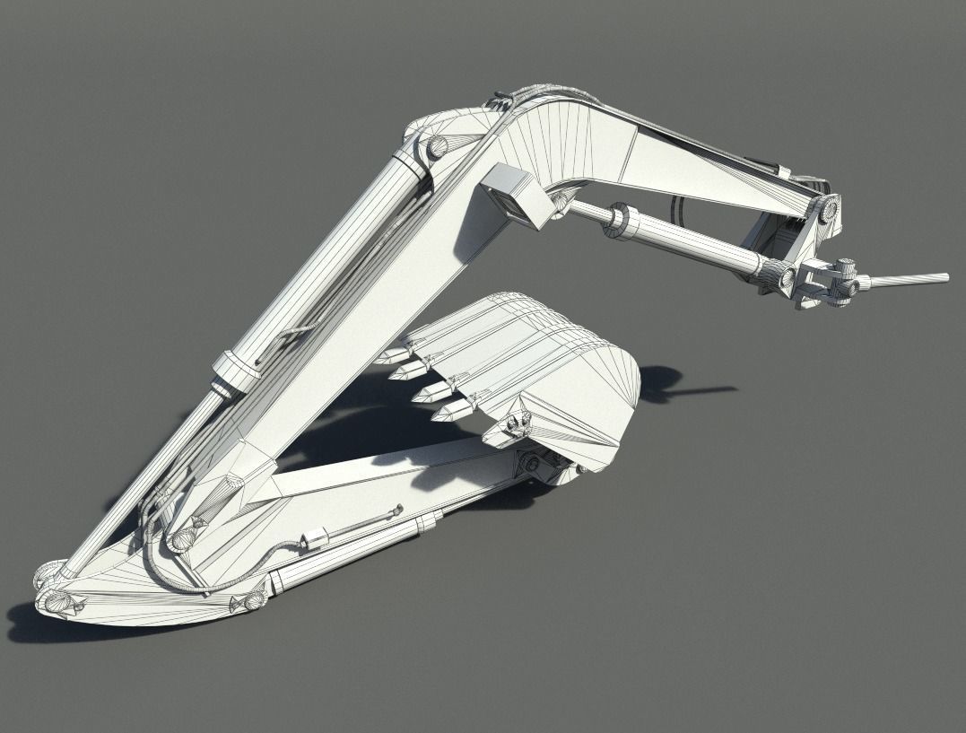 3D model Digger-excavator arm and claw or bucket VR / AR / low-poly ...