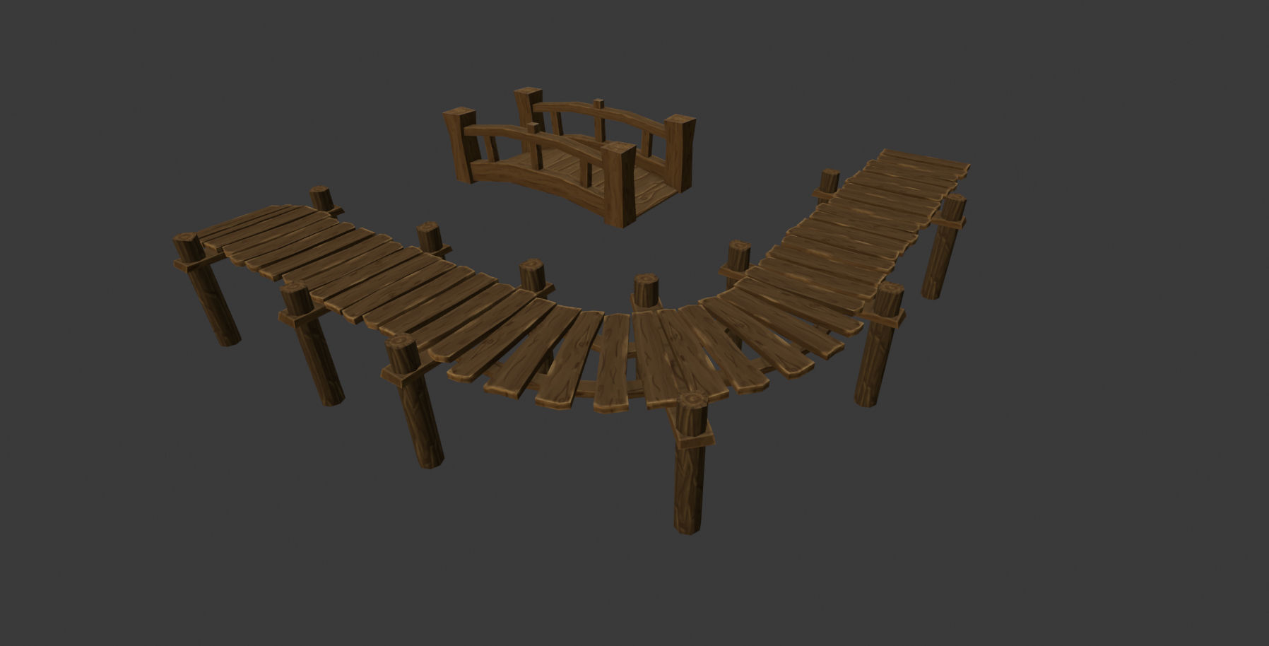 3D model Game-ready stylized modular bridges VR / AR / low-poly | CGTrader