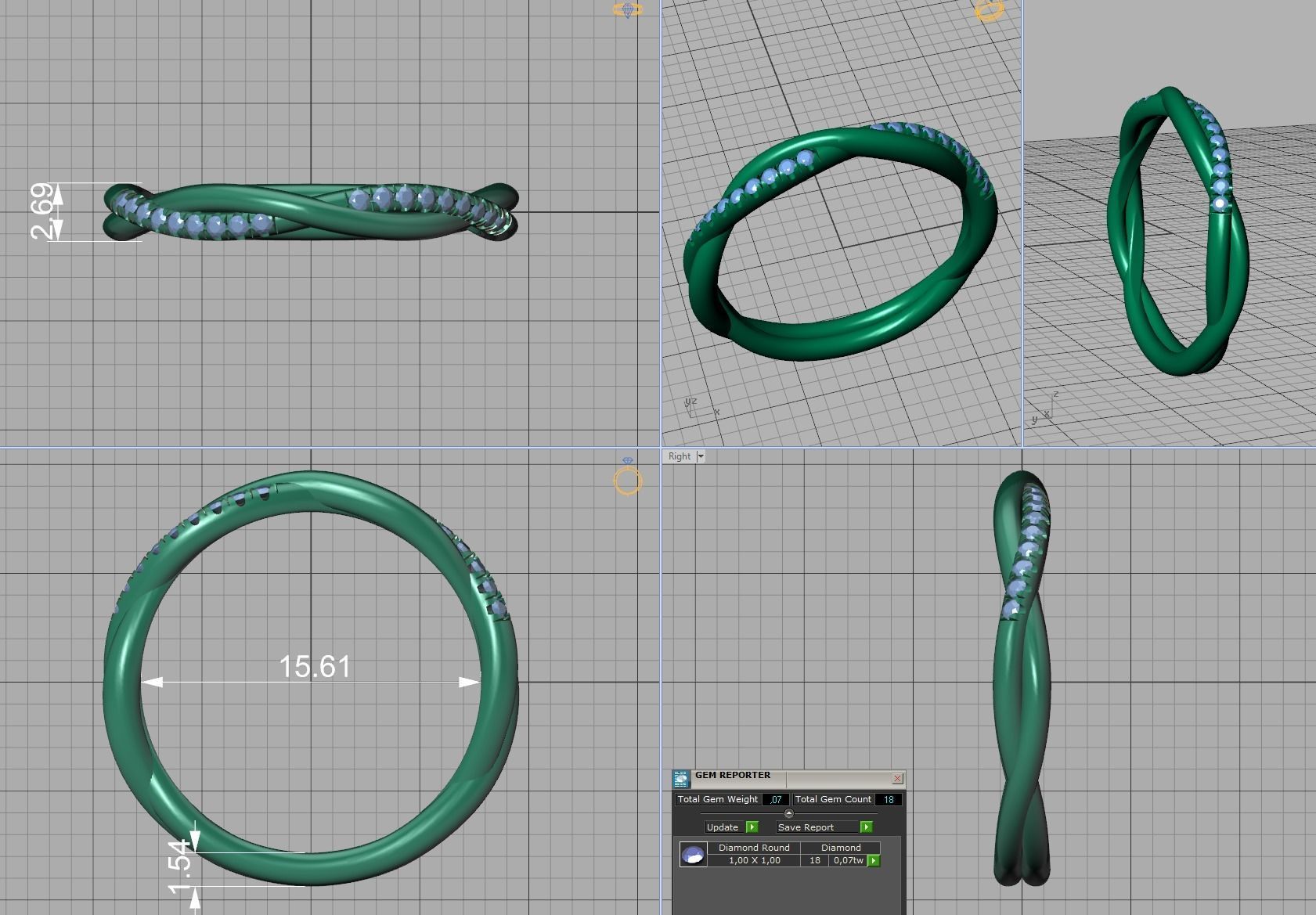 Gorgeous rope style twisted Band Ring 3dmodel 3D model 3D printable ...