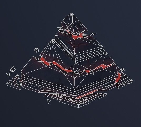 3D model space fantasy low poly piramide HighPoly included VR / AR ...