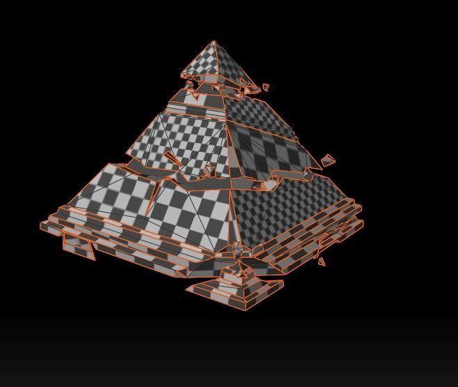 3D model space fantasy low poly piramide HighPoly included VR / AR ...