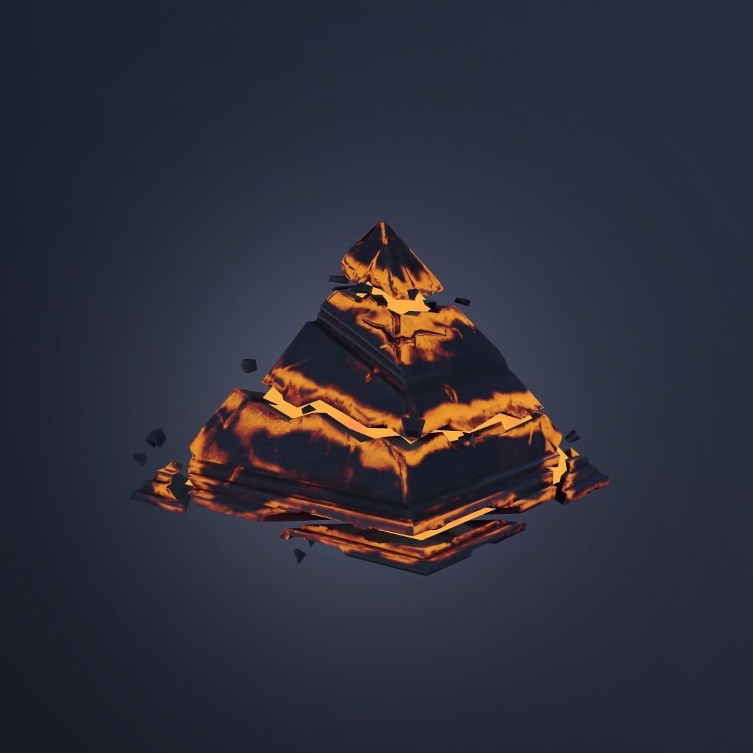 3D model space fantasy low poly piramide HighPoly included VR / AR ...