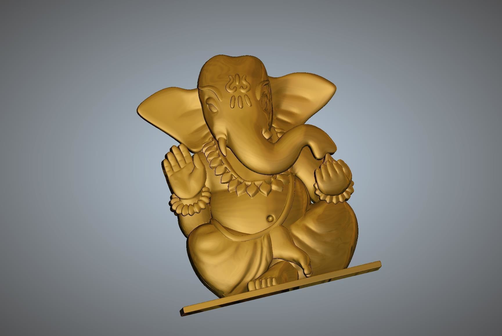 Ganesha gold ganesh statue 3D model 3D printable | CGTrader