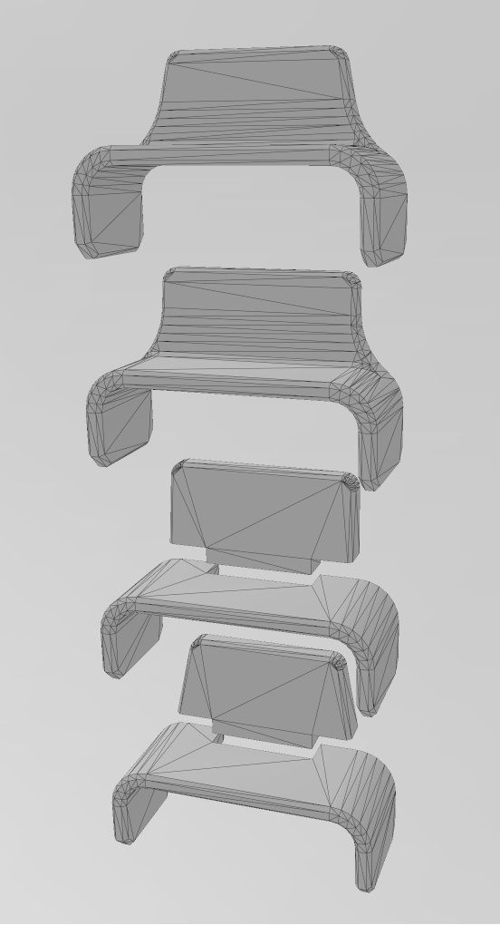 Miniature concrete park benches prop 3D model 3D printable | CGTrader