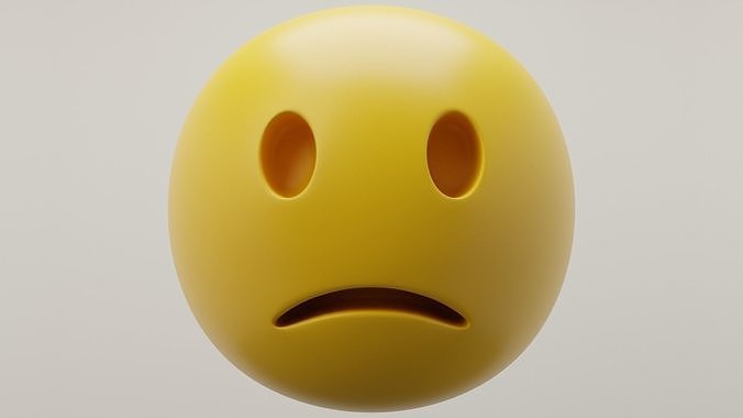 Frowning Emoji 3D model | CGTrader