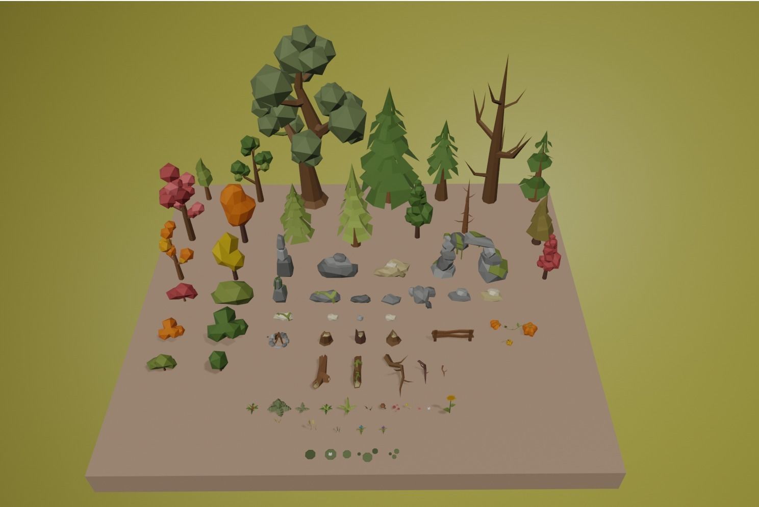 3D model POLYGON Forest Low-poly 3D model VR / AR / low-poly | CGTrader