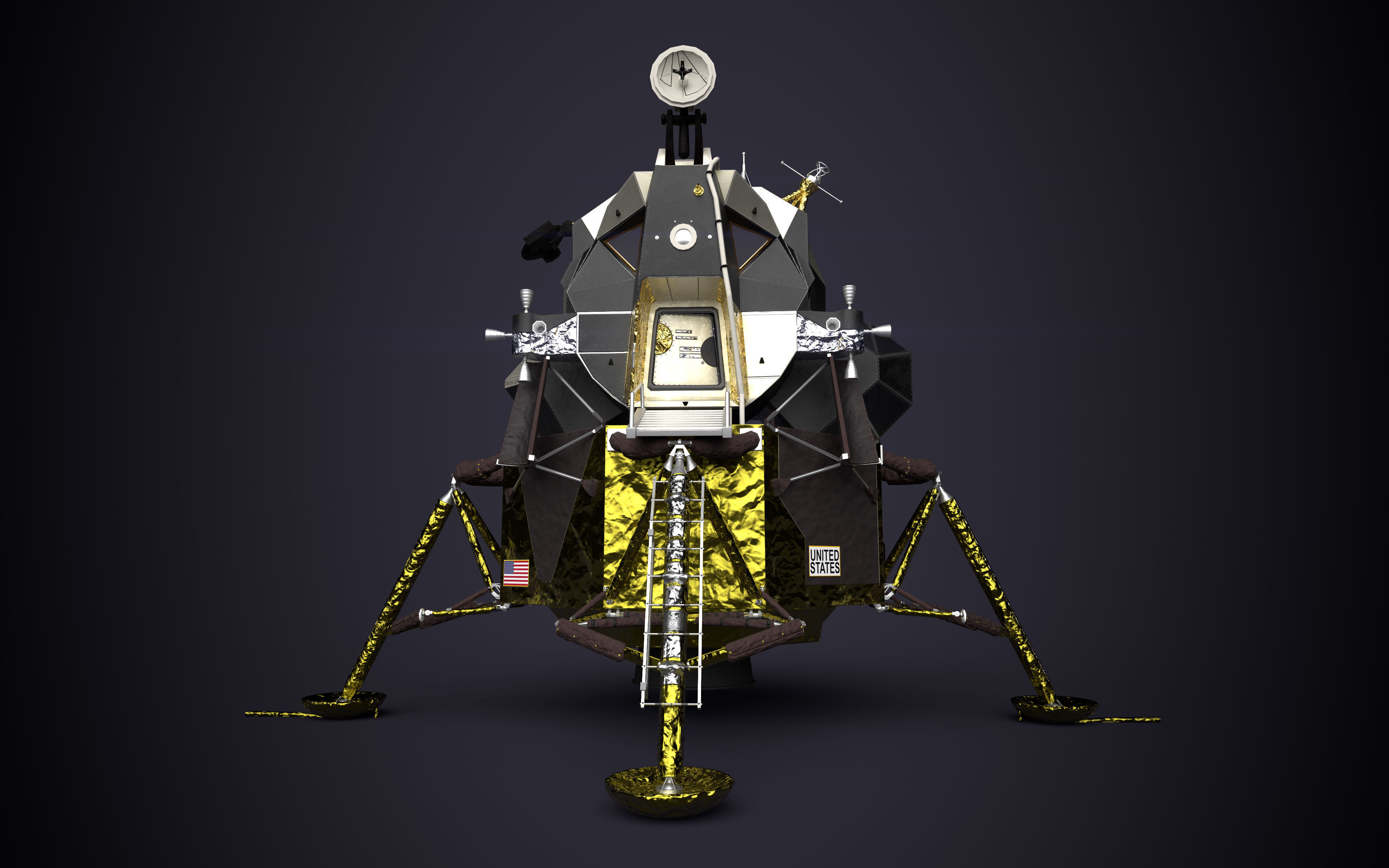 3D model Apollo 11 Lunar Module - PBR Game Ready VR / AR / low-poly | CGTrader