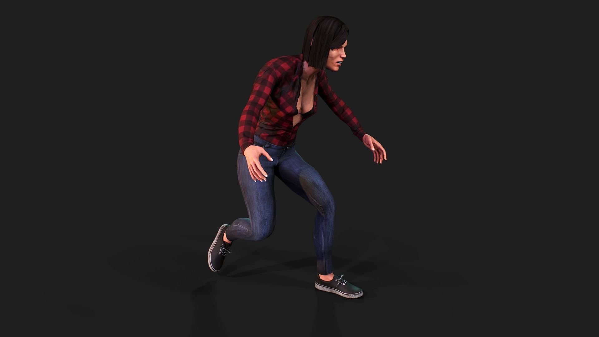 3D model Zombie Female VR / AR / low-poly | CGTrader