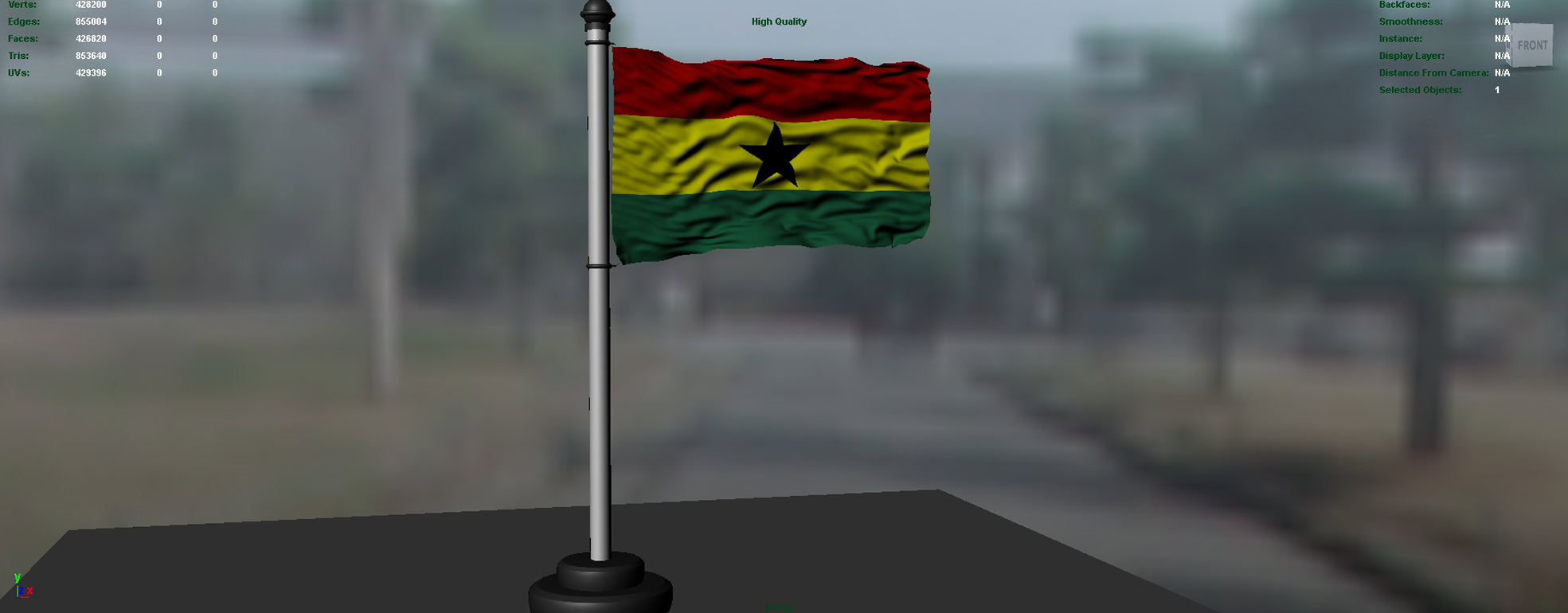 Ghana flag 3D model | CGTrader