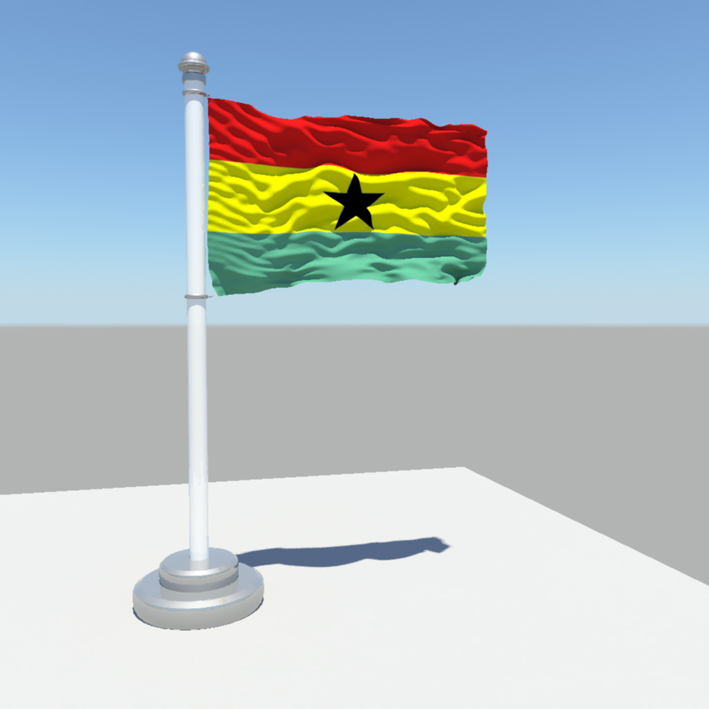 Ghana flag 3D model | CGTrader