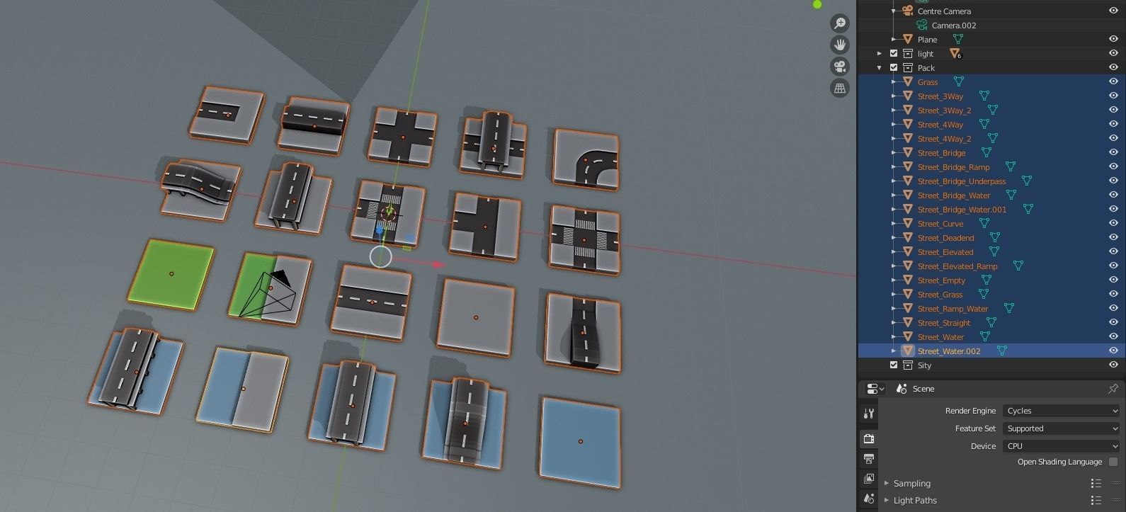 3D model Low poly Road street pack 20 in one VR / AR / low-poly | CGTrader