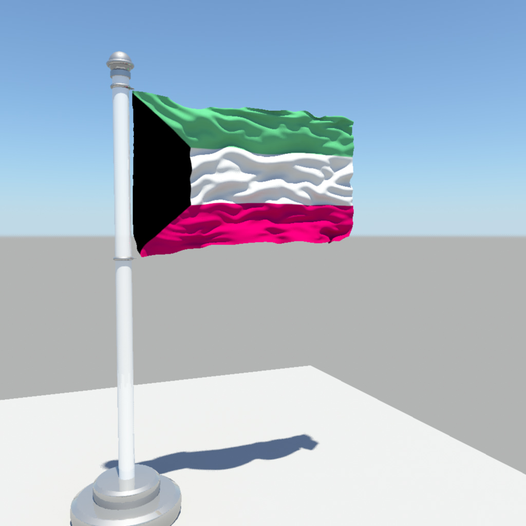 Kuwait flag 3D model | CGTrader