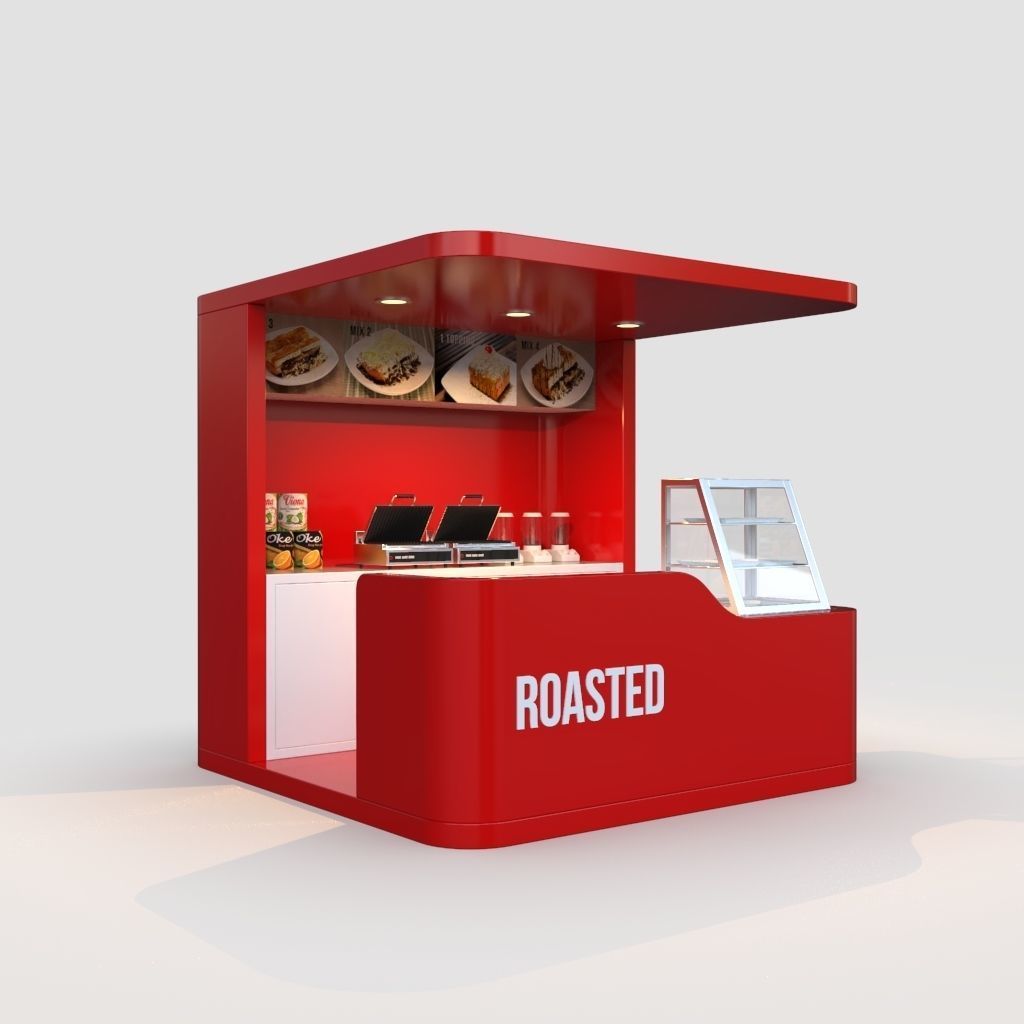 Booth 1 roasted food kiosk 3D model | CGTrader