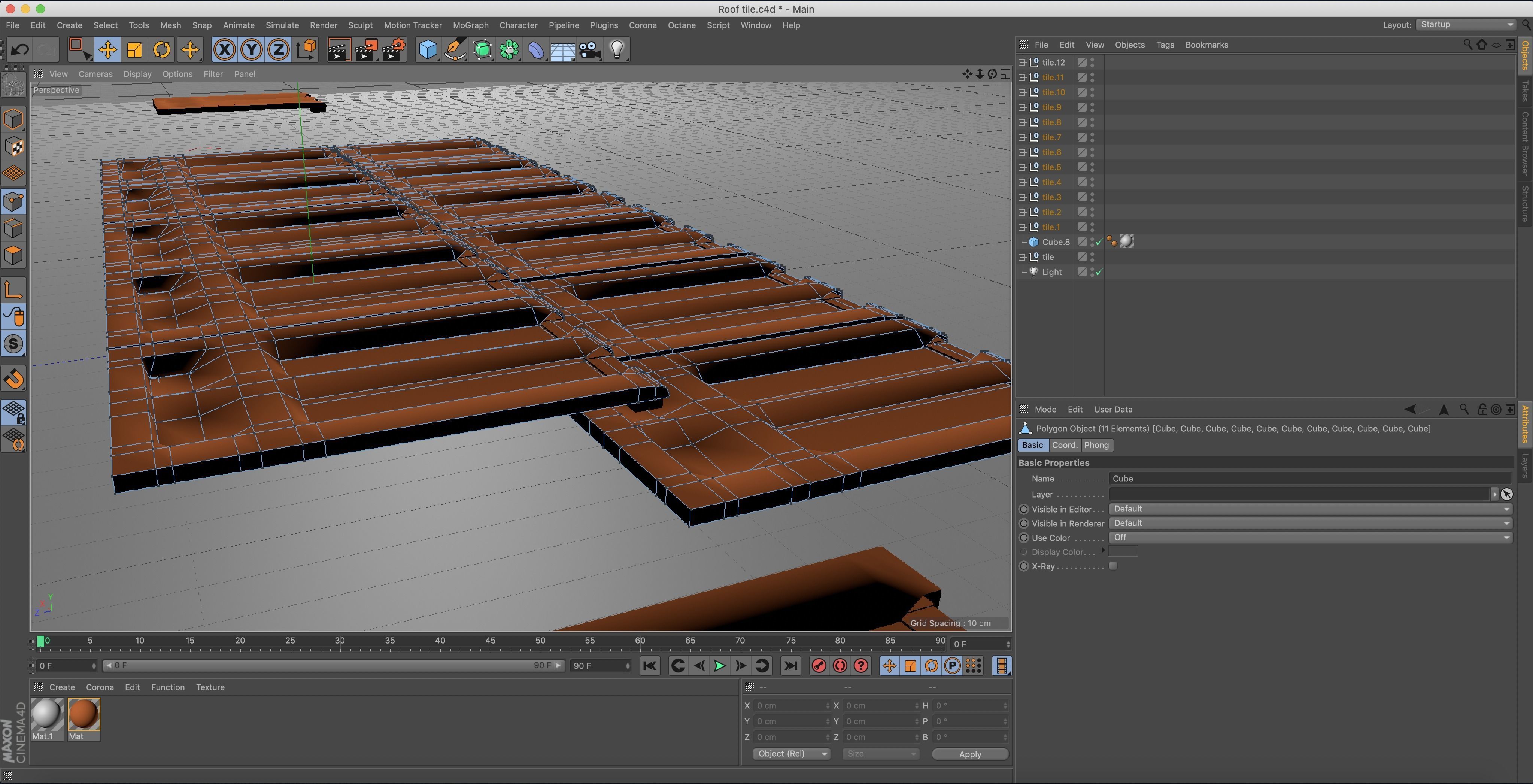 Traditional Roof Tile 3D model rigged | CGTrader